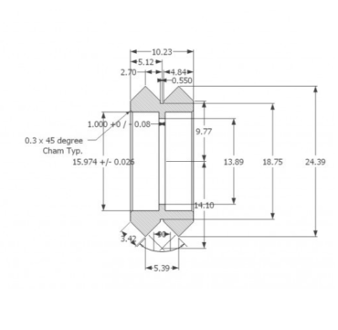 Delrin Slot Roller Guide Bearing featuring dual V slot wheels